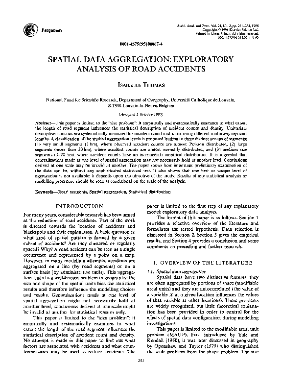 (PDF) Spatial data aggregation: Exploratory analysis of road accidents