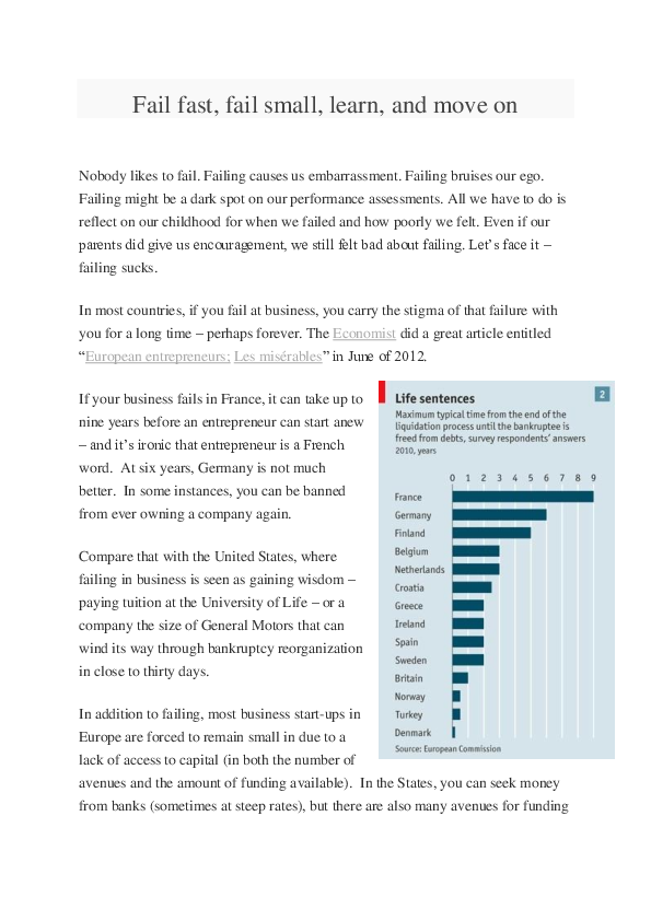 (PDF) Fail fast, fail small, learn, and move on