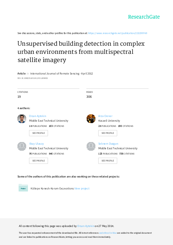 (PDF) Unsupervised building detection in complex urban environments from multispectral satellite ...