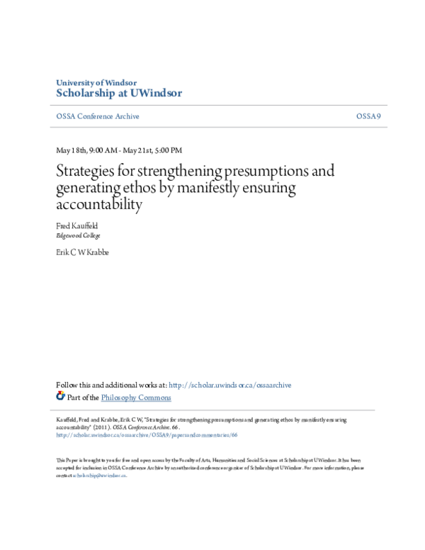 (PDF) Strategies for strengthening presumptions and generating ethos by ...
