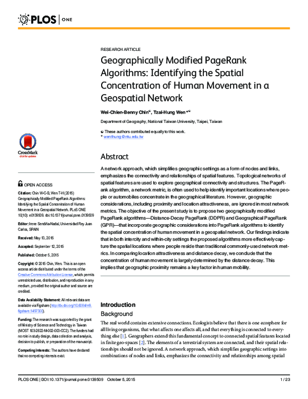 (PDF) Geographically Modified PageRank Algorithms: Identifying the ...