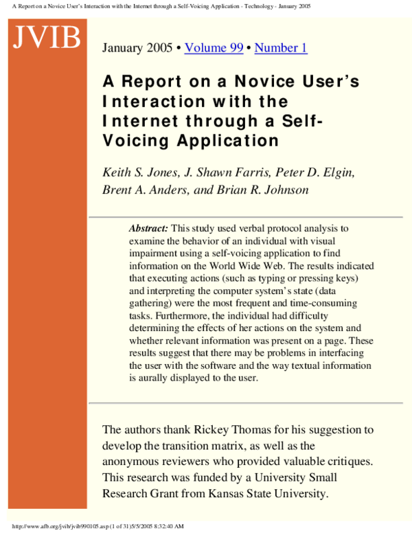 (PDF) A Report on a Novice User's Interaction with the Internet through ...