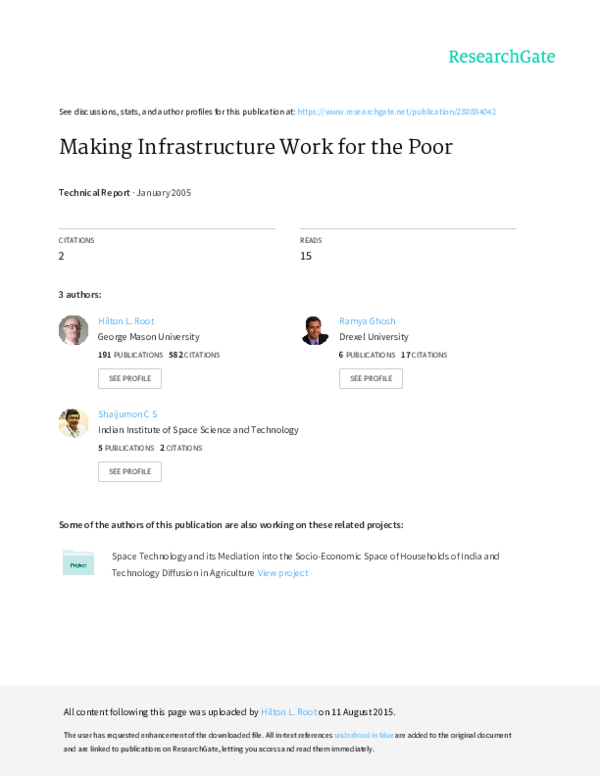 (PDF) Making Infrastructure Work for the Poor
