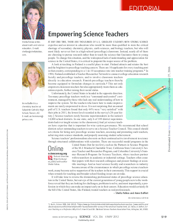 (PDF) Empowering Science Teachers