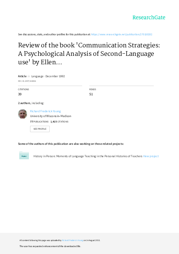 (PDF) Communication strategies: A psychological analysis of second ...