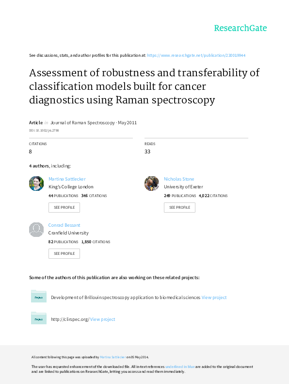 (PDF) Assessment of robustness and transferability of classification ...