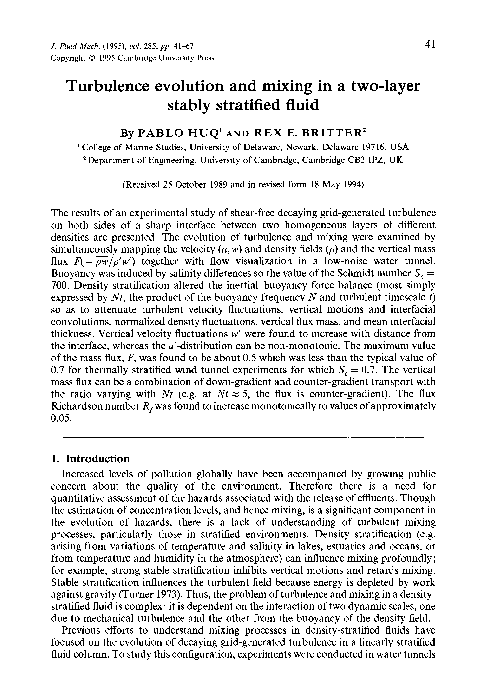 (PDF) Turbulence evolution and mixing in a two-layer stably stratified ...