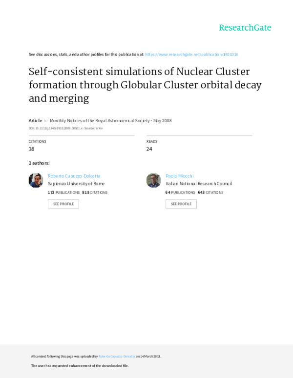 (PDF) Self-consistent simulations of nuclear cluster formation through ...
