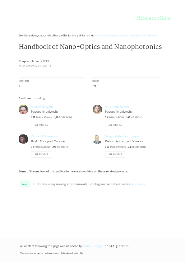 (PDF) Handbook of Nano-Optics and Nanophotonics