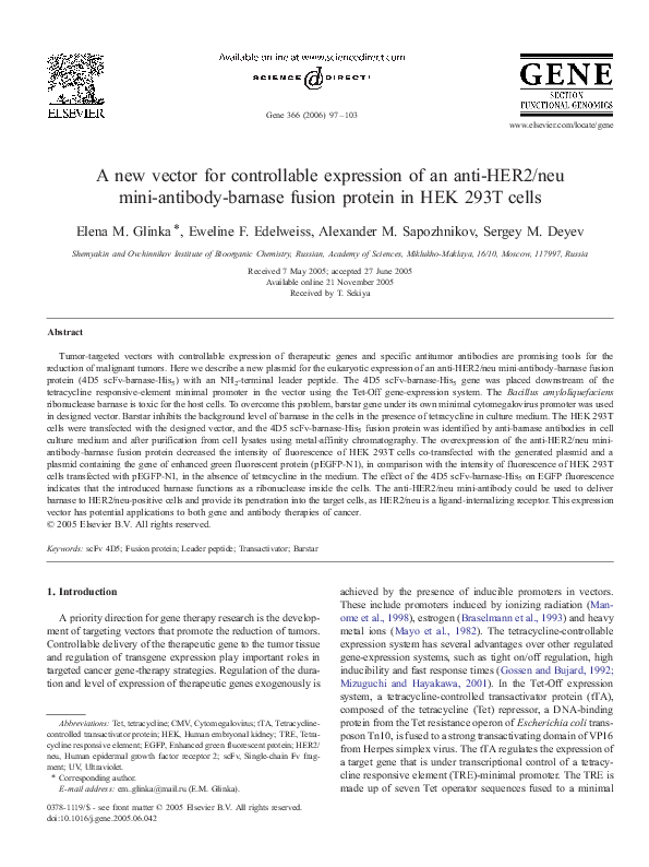 (PDF) A new vector for controllable expression of an anti-HER2/neu mini ...