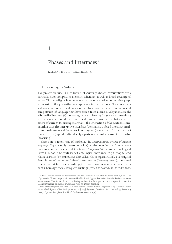 (PDF) Phases and interfaces