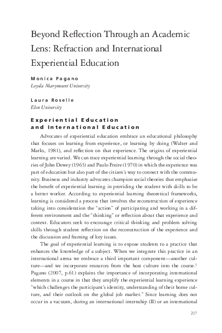 (PDF) Beyond Reflection through an Academic Lens: Refraction and ...