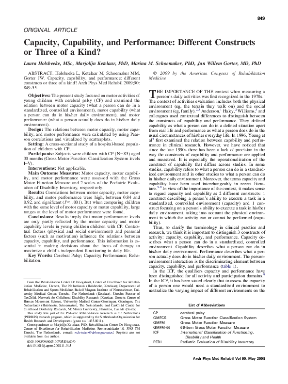 (PDF) Capacity, capability, and performance: different constructs or ...
