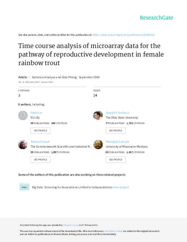(PDF) Time course analysis of microarray data for the pathway of reproductive development in ...