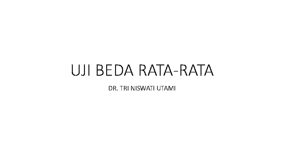 (PDF) UJI BEDA RATA-RATA