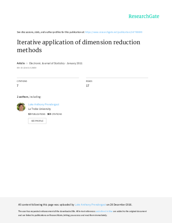 (PDF) Iterative application of dimension reduction methods