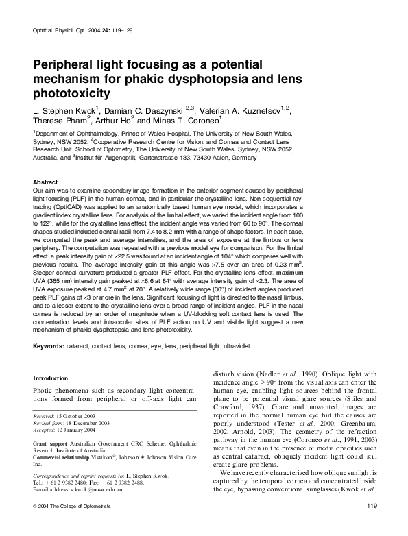 (PDF) Peripheral light focusing as a potential mechanism for phakic ...