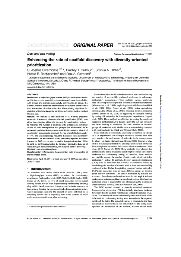 (PDF) Enhancing the rate of scaffold discovery with diversity-oriented ...