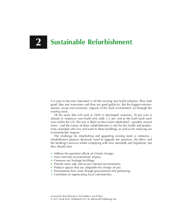 (PDF) Sustainable Refurbishment