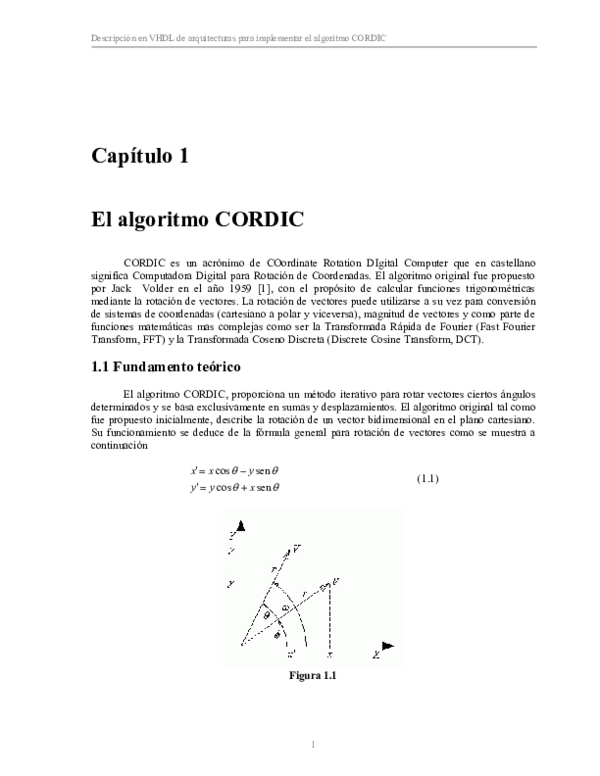 (PDF) Capítulo 1 El algoritmo CORDIC