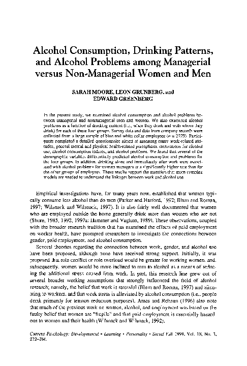 (PDF) Alcohol consumption, drinking patterns, and alcohol problems ...