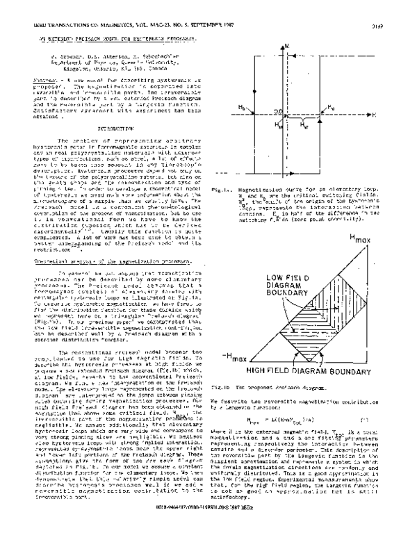 (PDF) An extended Preisach model for hysteresis processes