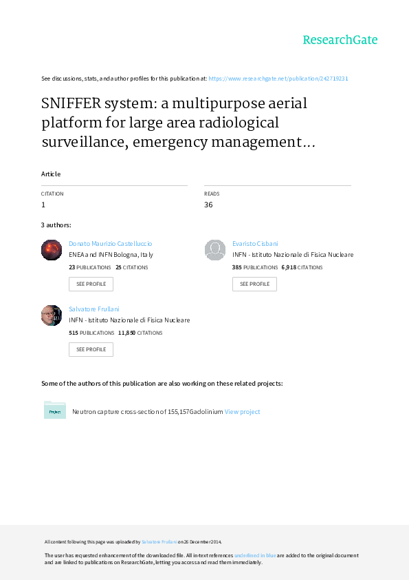 (PDF) SNIFFER system: a multipurpose aerial platform for large area ...