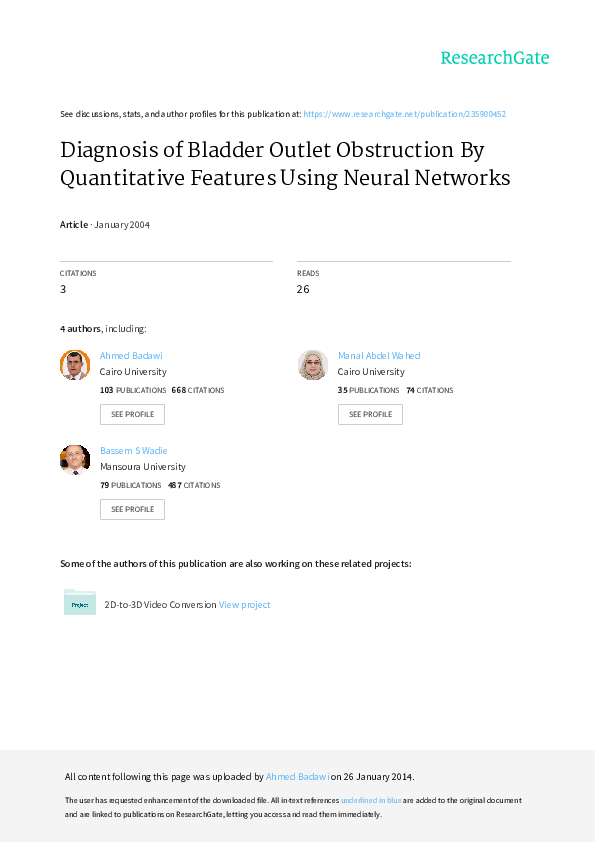 (PDF) Diagnosis of Bladder Outlet Obstruction By Quantitative Features ...