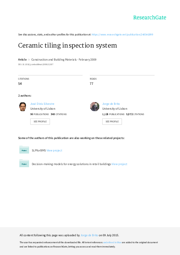(PDF) Ceramic tiling inspection system
