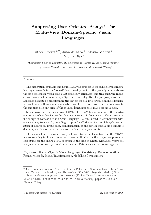 Pdf Supporting User Oriented Analysis For Multi View Domain Specific