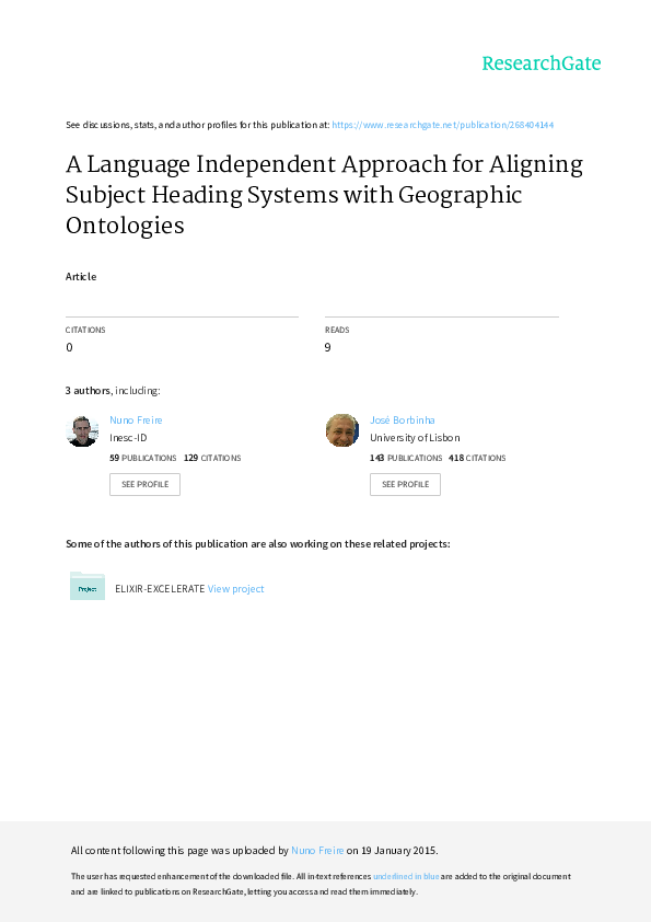(PDF) A Language Independent Approach for Aligning Subject Heading ...