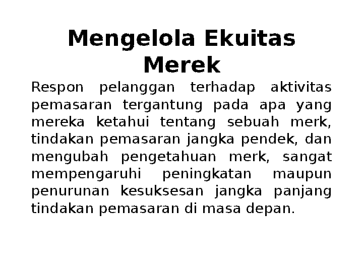 (PPT) Mengelola Ekuitas Merek