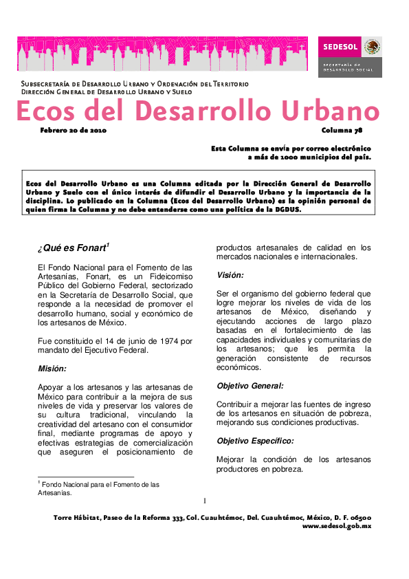 (PDF) ¿Qué es FONART? por Fondo Nacional para el Fomento de las Artesanías