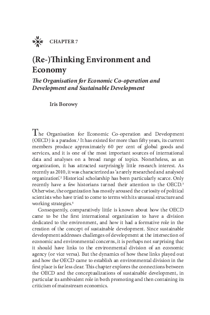 (PDF) Re-)Thinking Environment and Economy The Organisation for ...