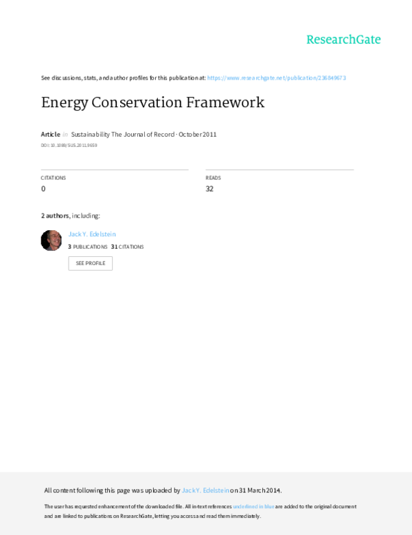 (PDF) Energy Conservation Framework