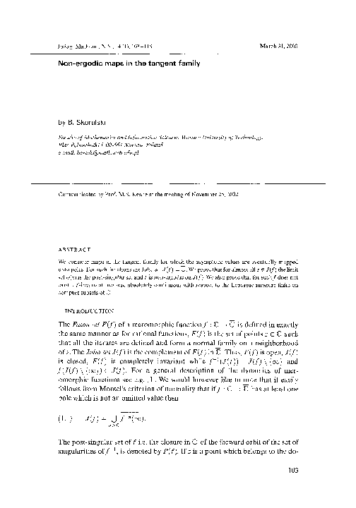 (PDF) Non-ergodic maps in the tangent family
