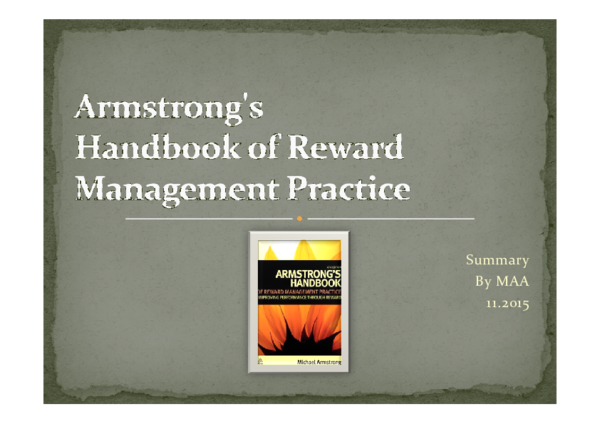 (PDF) Armstrong's Handbook of Reward Management