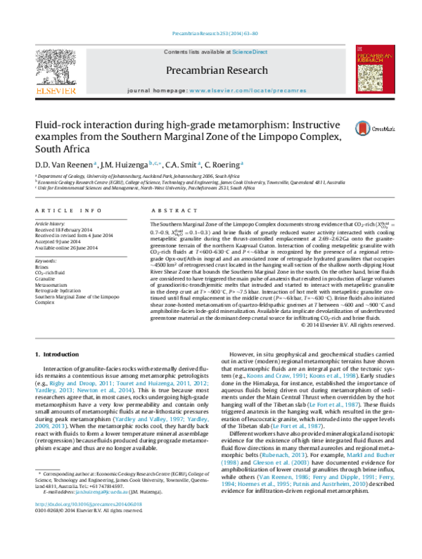 (PDF) Fluid-rock interaction during high-grade metamorphism ...