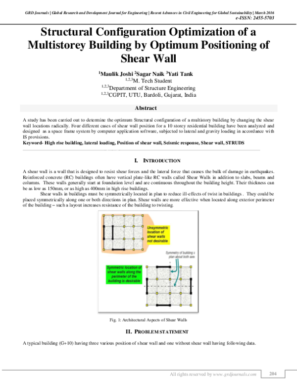 (PDF) Structural Configuration Optimization of a Multistorey Building ...