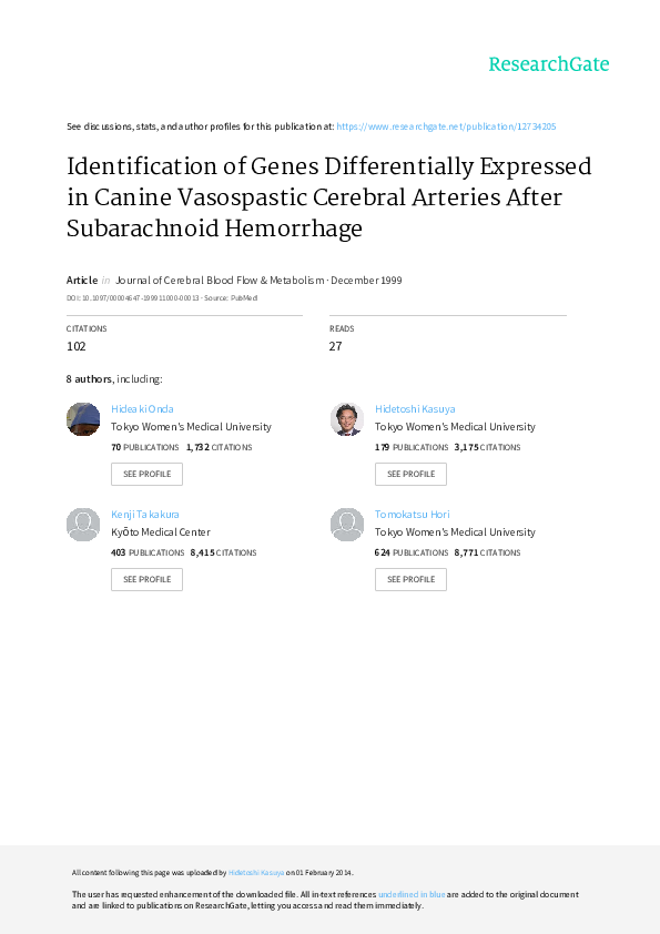 (PDF) Identification of genes differentially expressed by prematurely ...