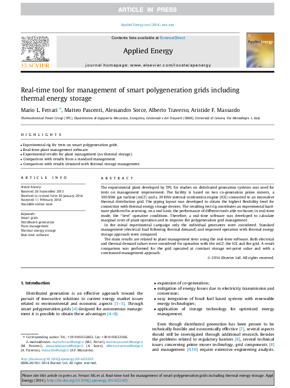 (PDF) Real-time tool for management of smart polygeneration grids including thermal energy storage