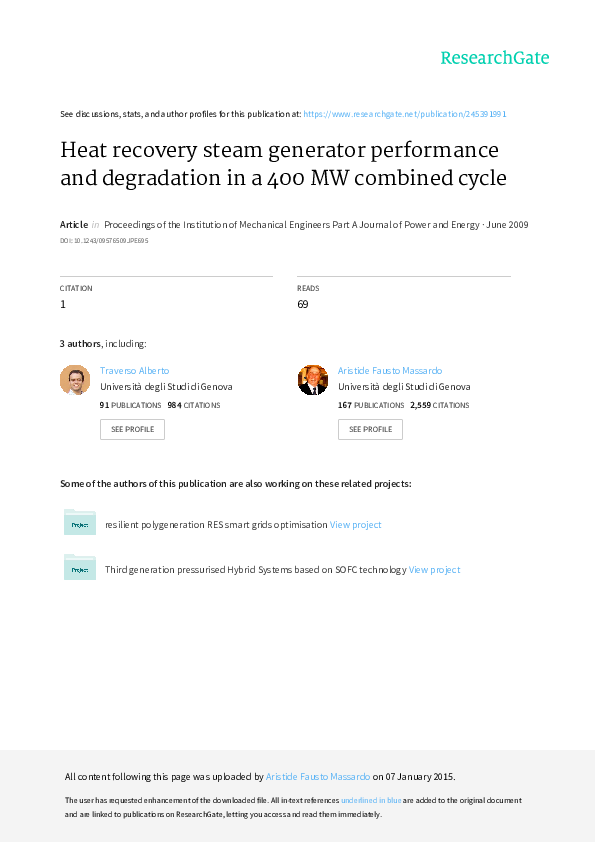 (PDF) Heat recovery steam generator performance and degradation in a ...