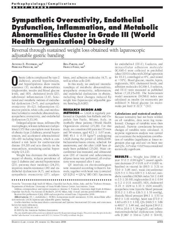 (PDF) Sympathetic overactivity, endothelial dysfunction, inflammation ...