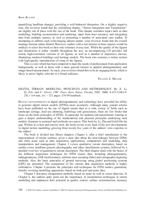 (PDF) Digital terrain modeling: principles and methodology