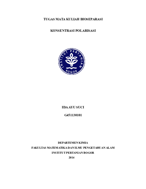 (DOC) TUGAS MATA KULIAH BIOSEPARASI