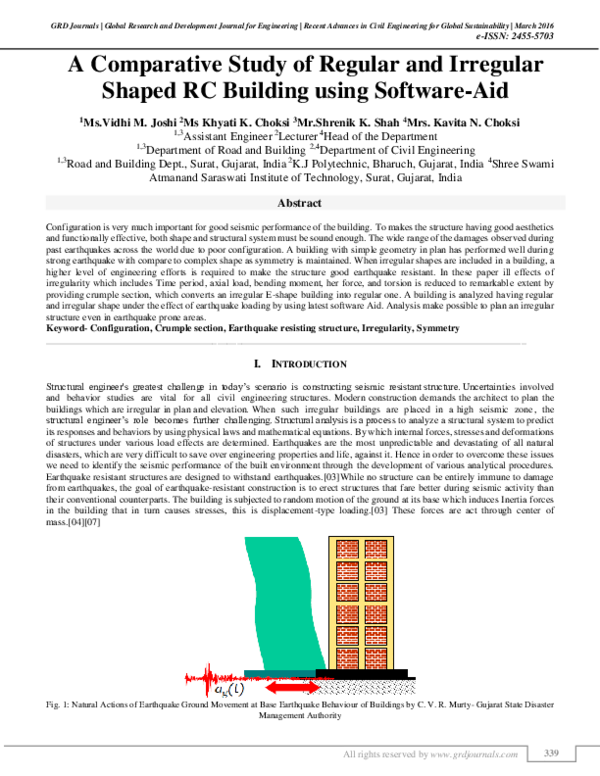 (PDF) A Comparative Study of Regular and Irregular Shaped RC Building using Software-Aid