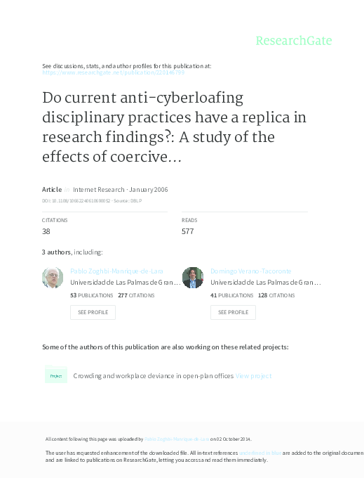 (PDF) Do current anti-cyberloafing disciplinary practices have a ...