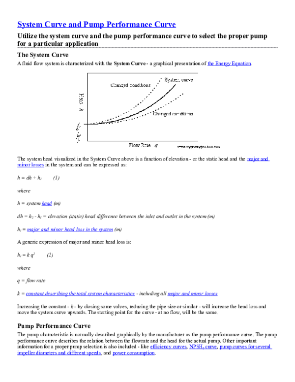 (DOC) System Curve and Pump Performance Curve