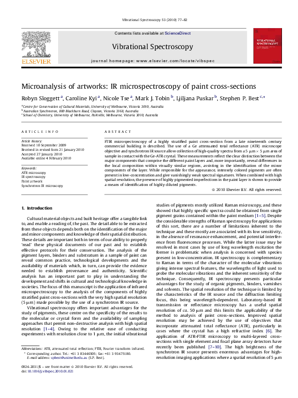 (PDF) Microanalysis of artworks: IR microspectroscopy of paint cross ...