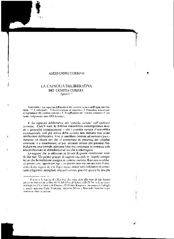 (PDF) La capacità deliberativa dei ‘comitia curiata’, in L. CAPOGROSSI ...